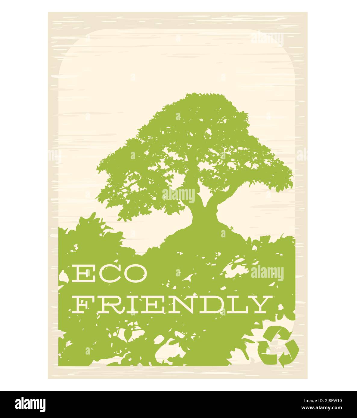 Poster Eco verticale vettoriale con simbolo di riciclaggio frecce e ...