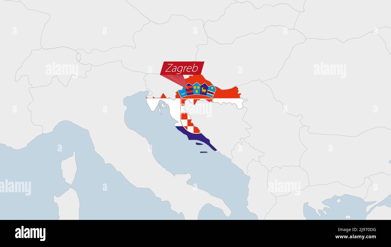 Croatia political map capital zagreb Immagini Vettoriali Stock - Alamy