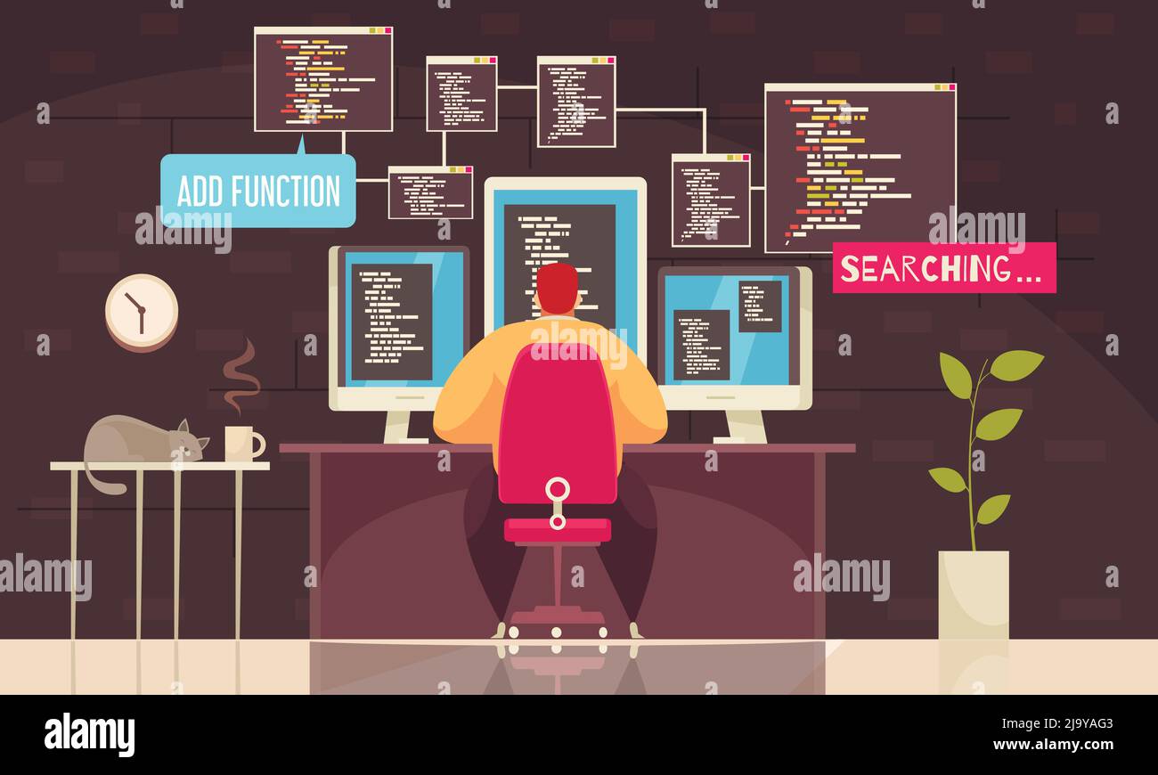 Fondo de trabajo de programador con símbolos de día de trabajo ...