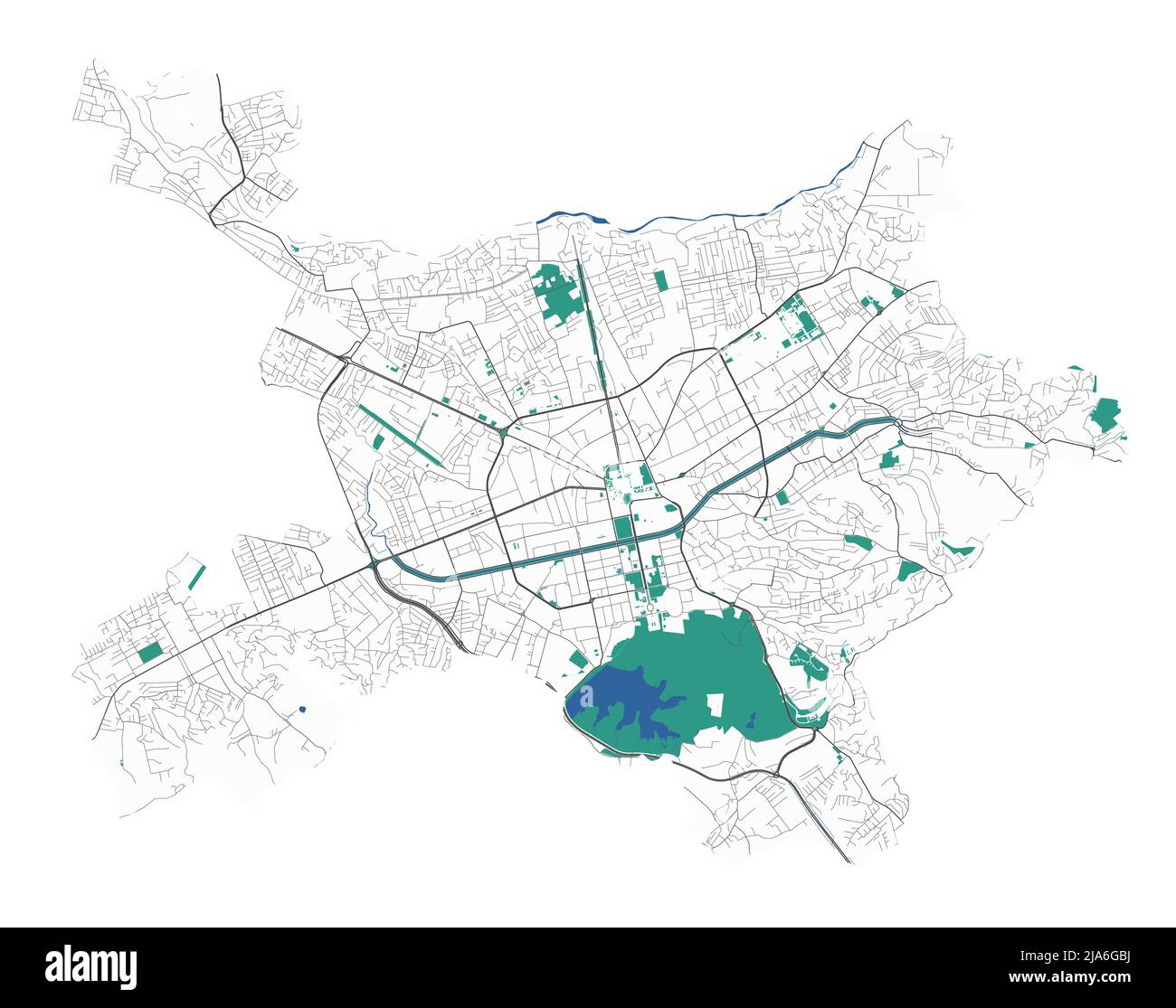 Mappa vettoriale Tirana. Mappa dettagliata dell'area amministrativa ...