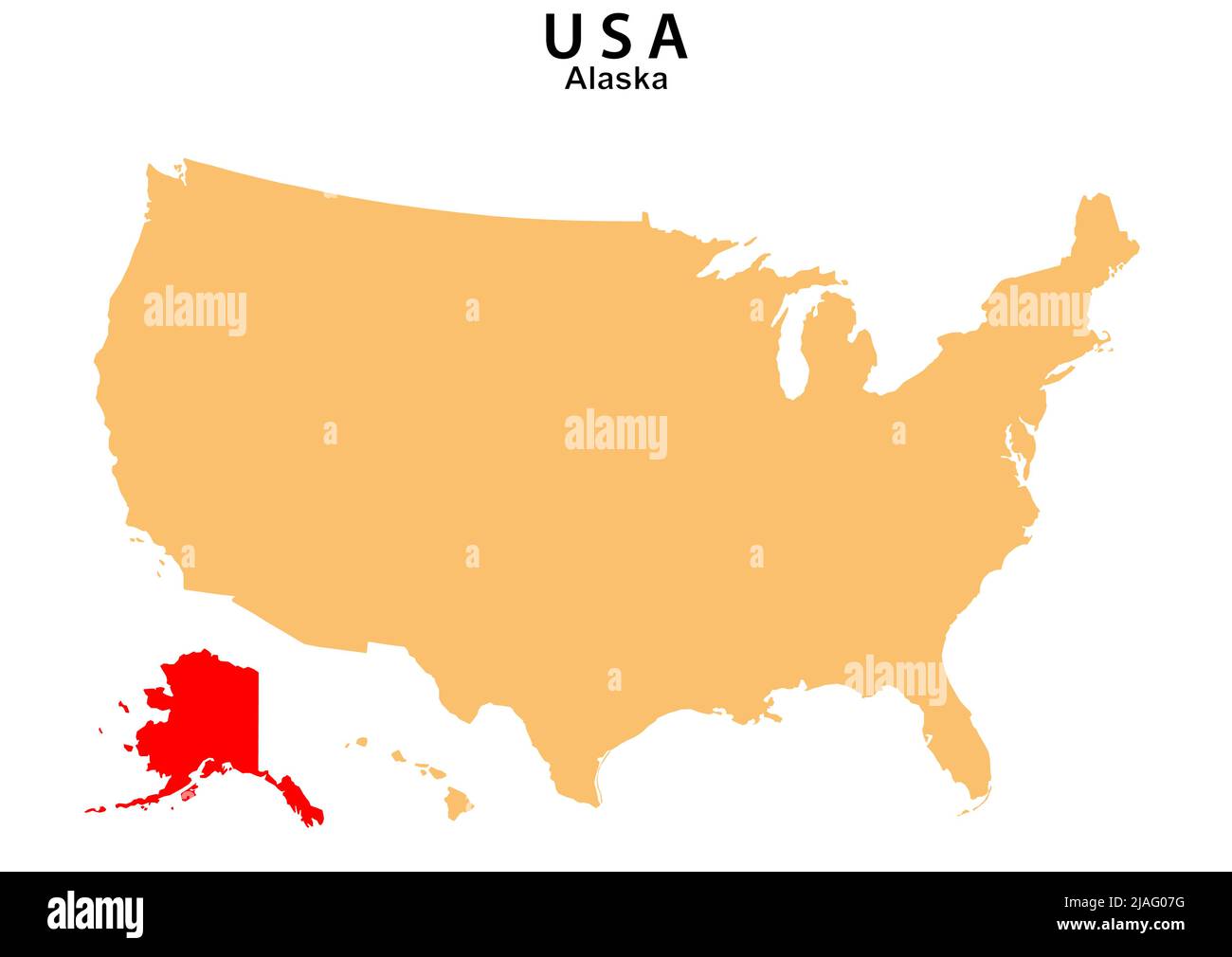 Alaska mappa dello stato immagini e fotografie stock ad alta ...