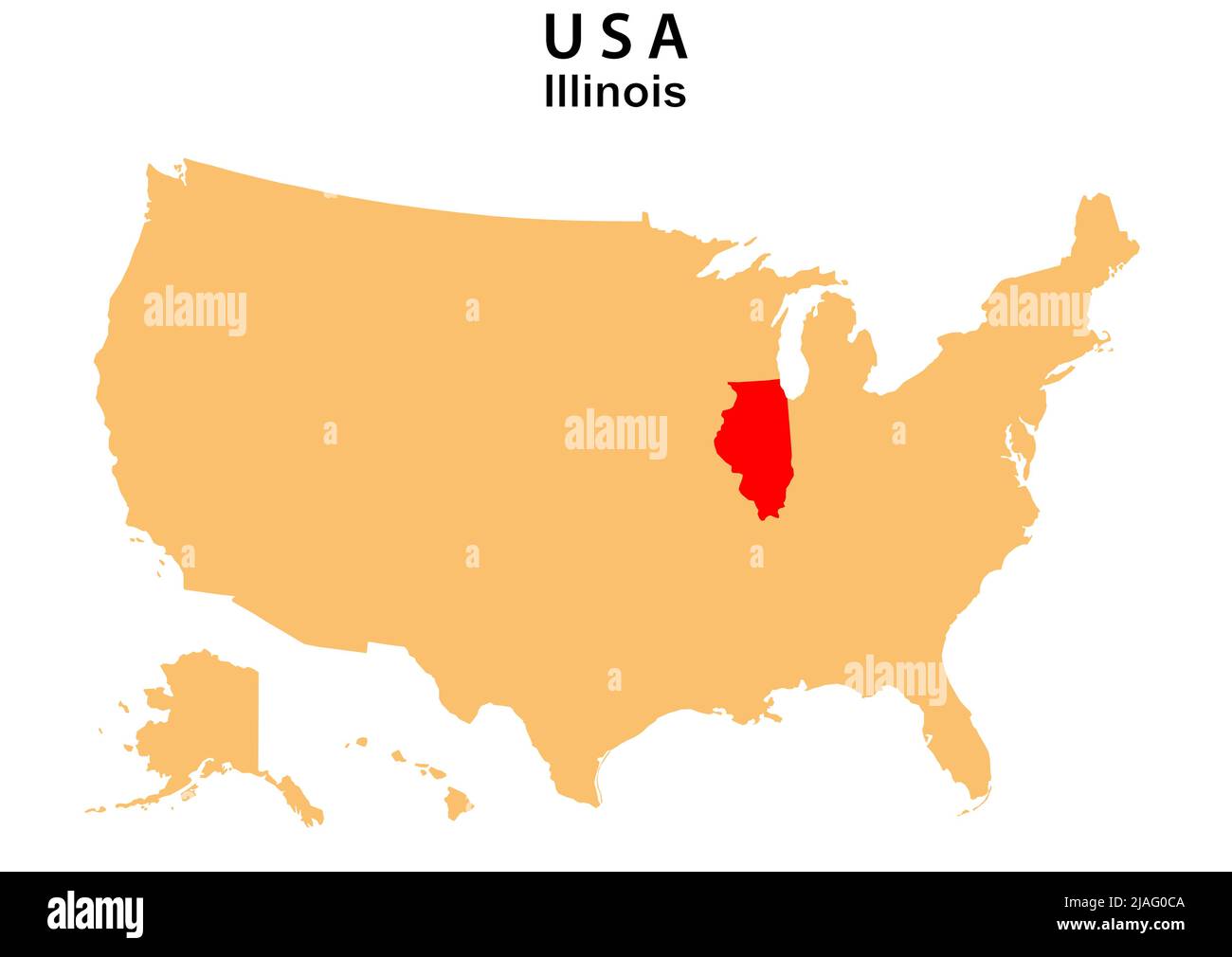 Illinois state map Immagini Vettoriali Stock - Alamy