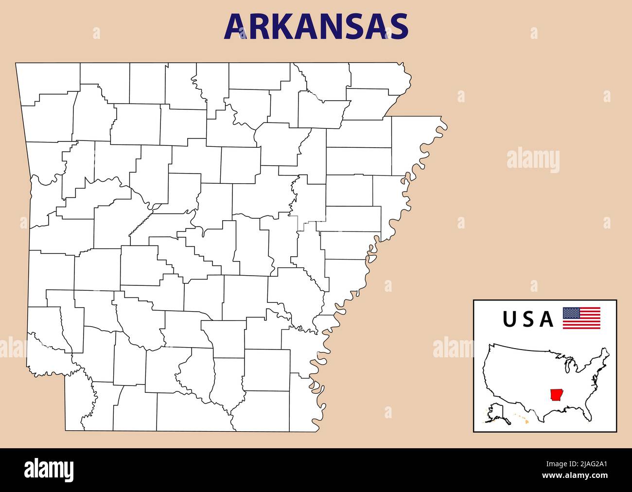 Mappa politica dell'arkansas immagini e fotografie stock ad alta ...