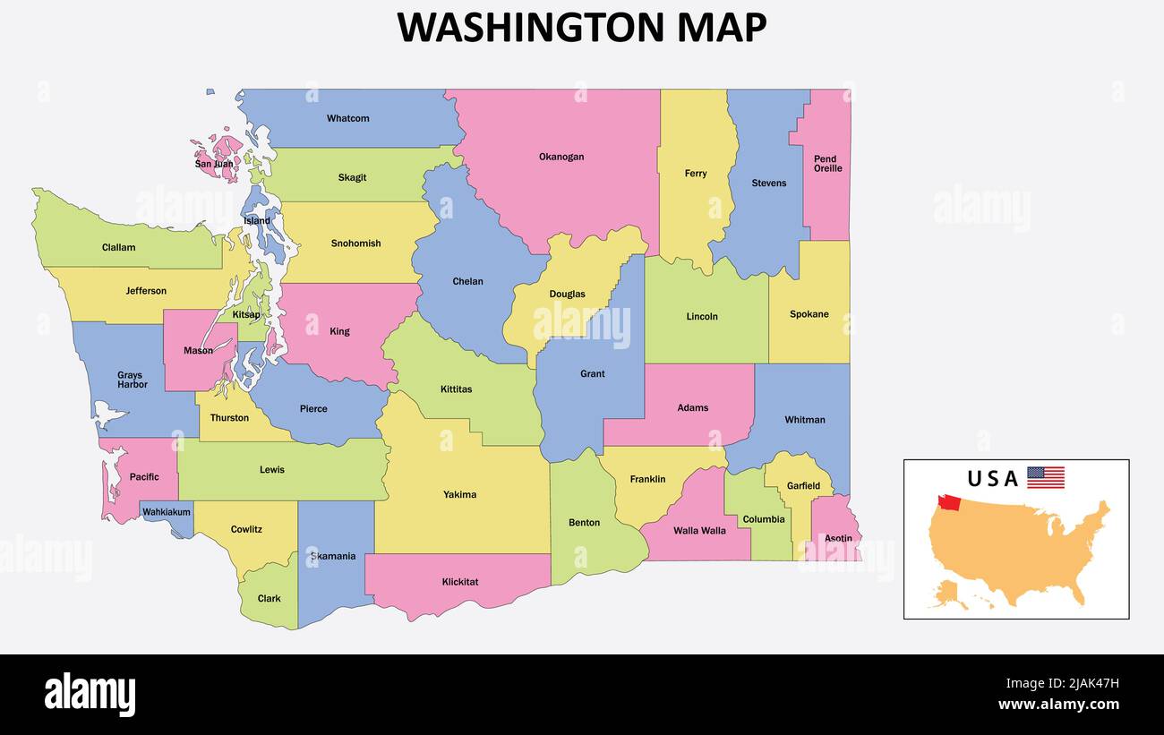 Mappa di Washington. Mappa del distretto di Washington nella mappa del ... Mappa di Washington. Mappa del distretto di Washington nella mappa del ...