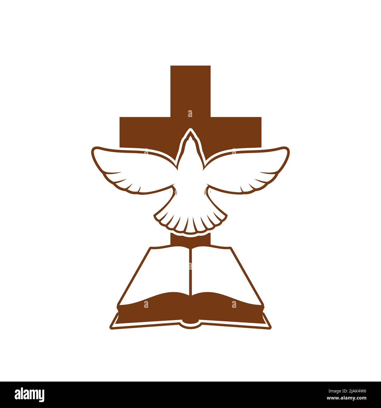 Simbolo di religione del cristianesimo con la Sacra Bibbia, croce e ...