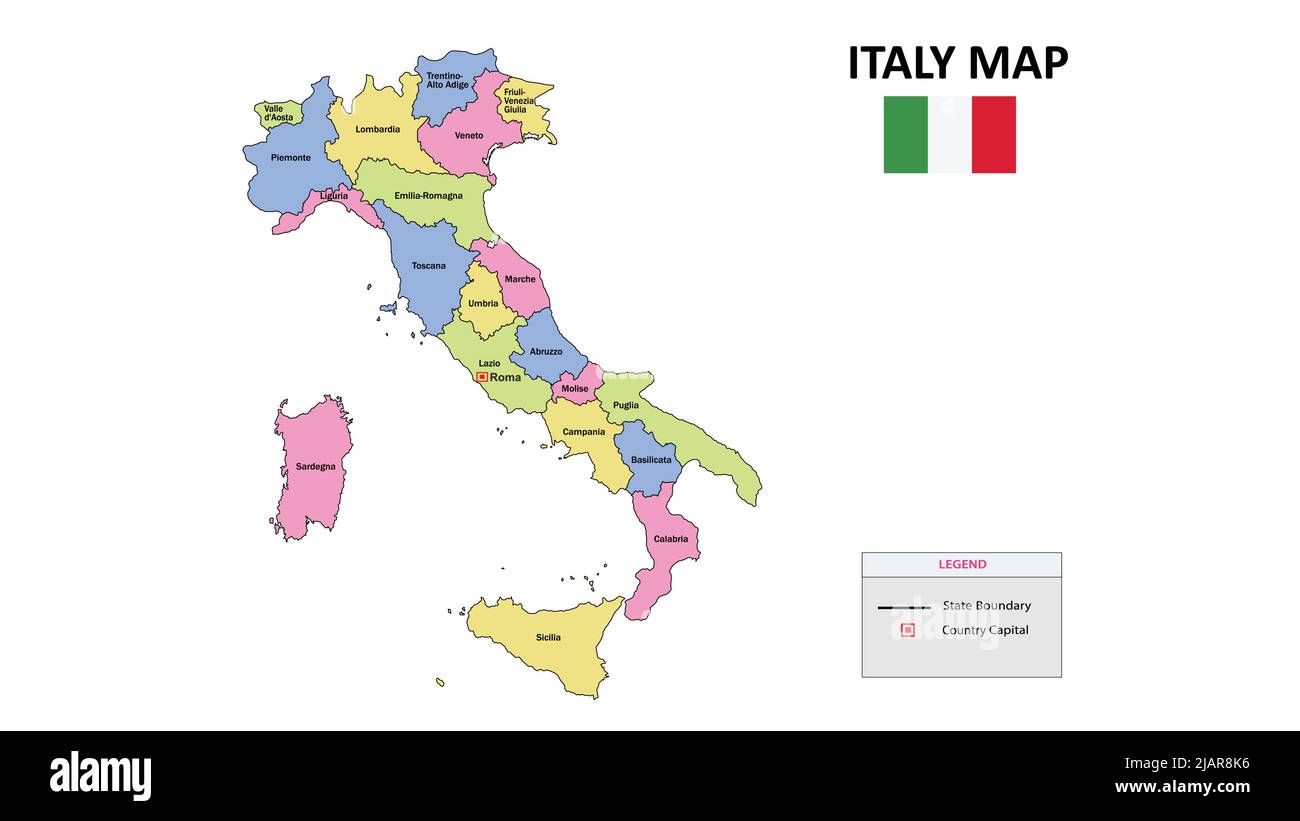 Mappa italia con stati immagini e fotografie stock ad alta risoluzione ...