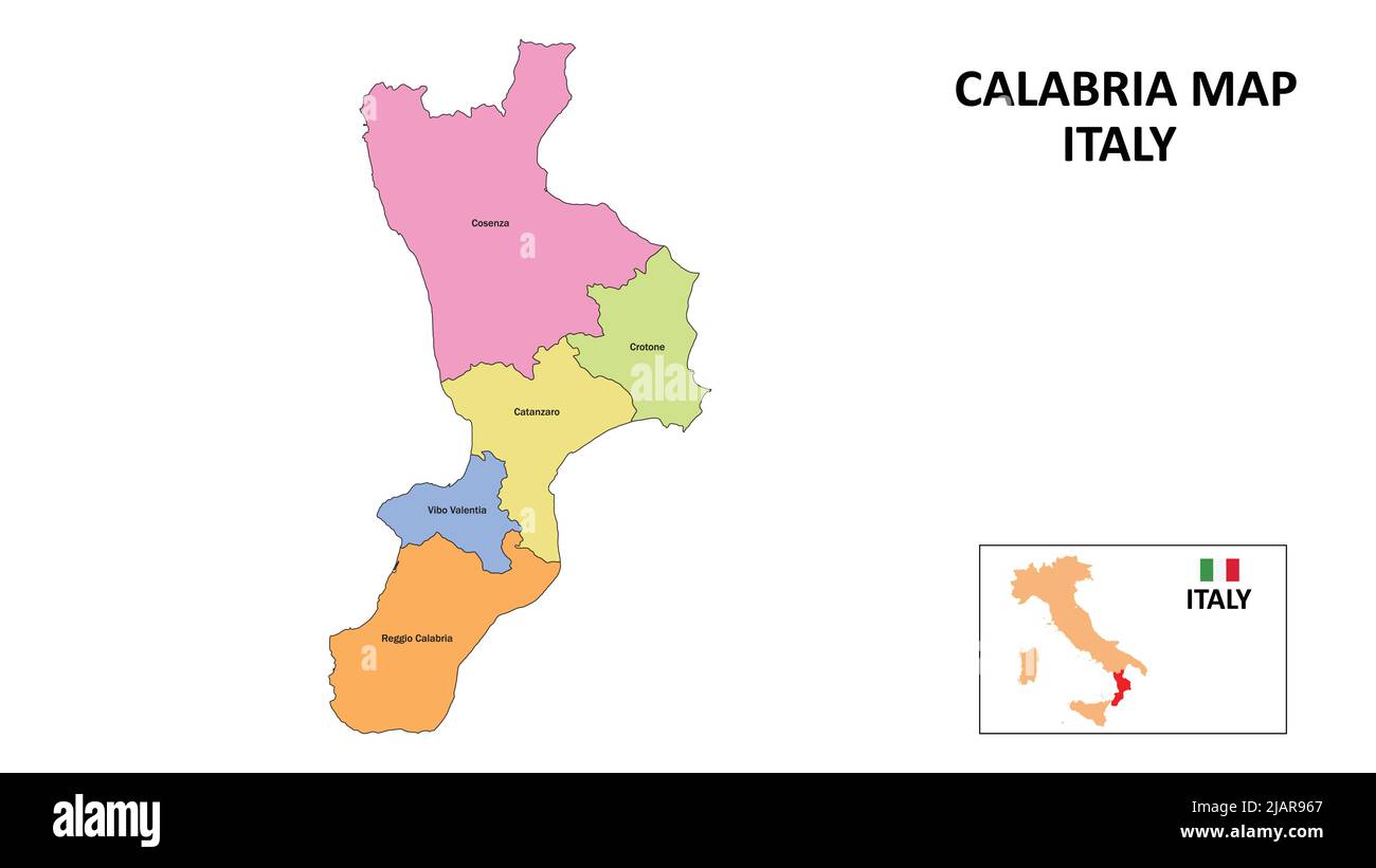 Calabria map vector immagini e fotografie stock ad alta risoluzione - Alamy