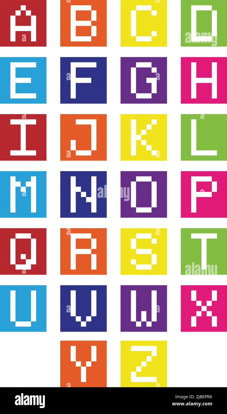 Alfabeto pixel art Immagini Vettoriali Stock - Pagina 3 - Alamy