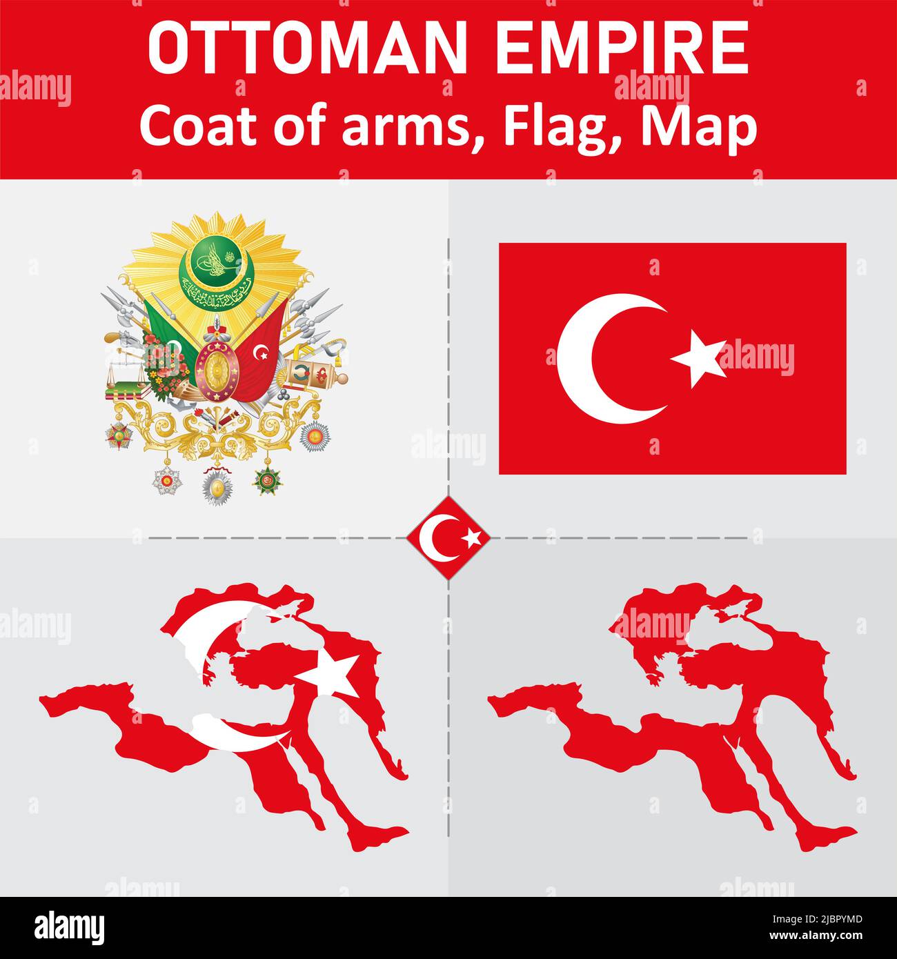 Ottoman empire map Immagini Vettoriali Stock - Alamy