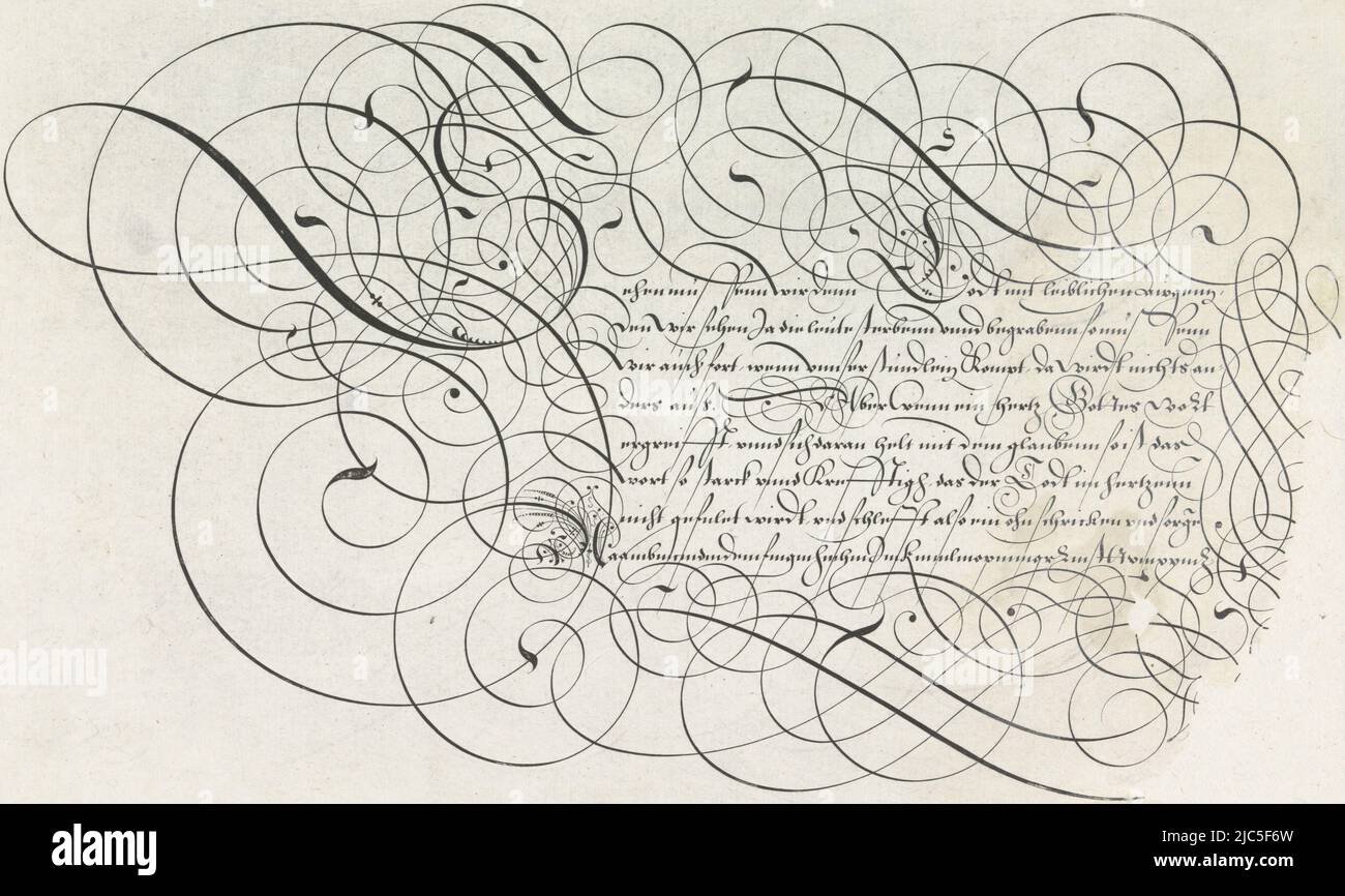 Esempio di scrittura con S iniziale e otto righe di testo in tedesco ...