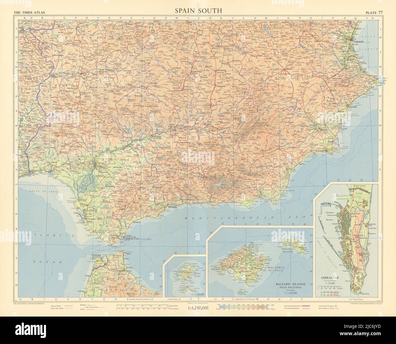 Mappa di gibilterra vintage immagini e fotografie stock ad alta ...