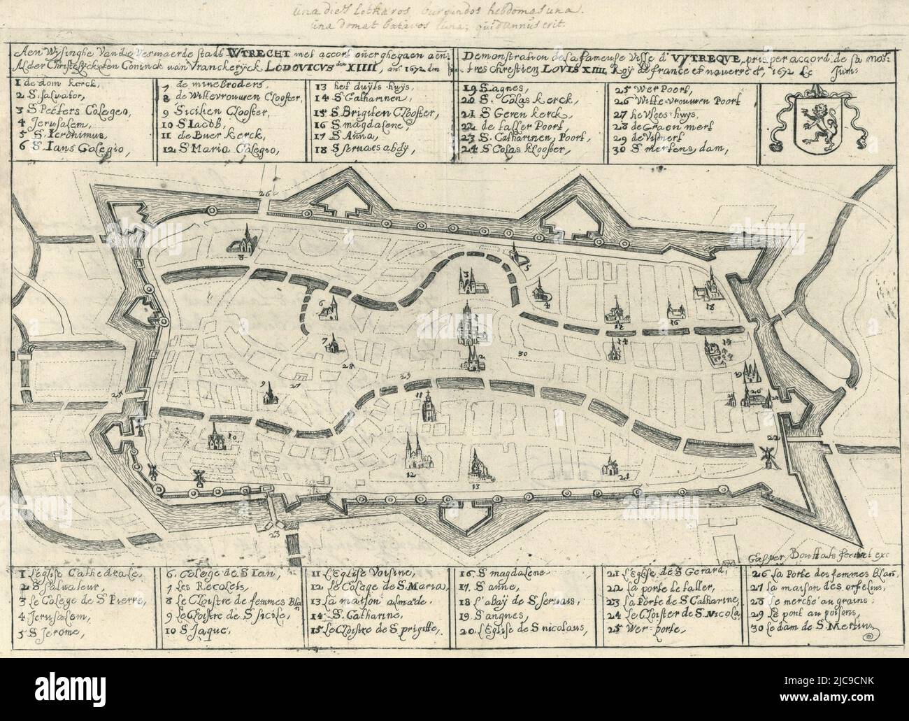 Piano della città di Utrecht. Questa stampa fa parte di un gruppo di ...