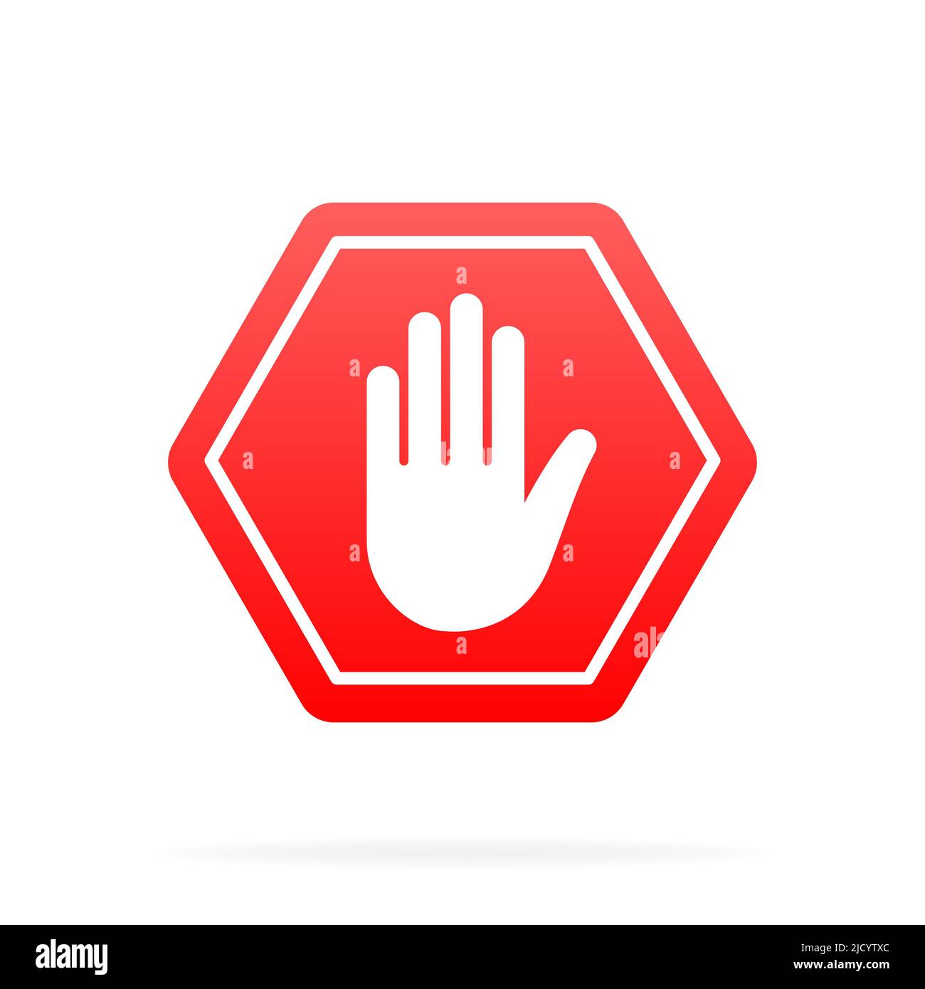 Segnali di stop rossi. Mano, rettangolo, contrassegno. Simboli di ...