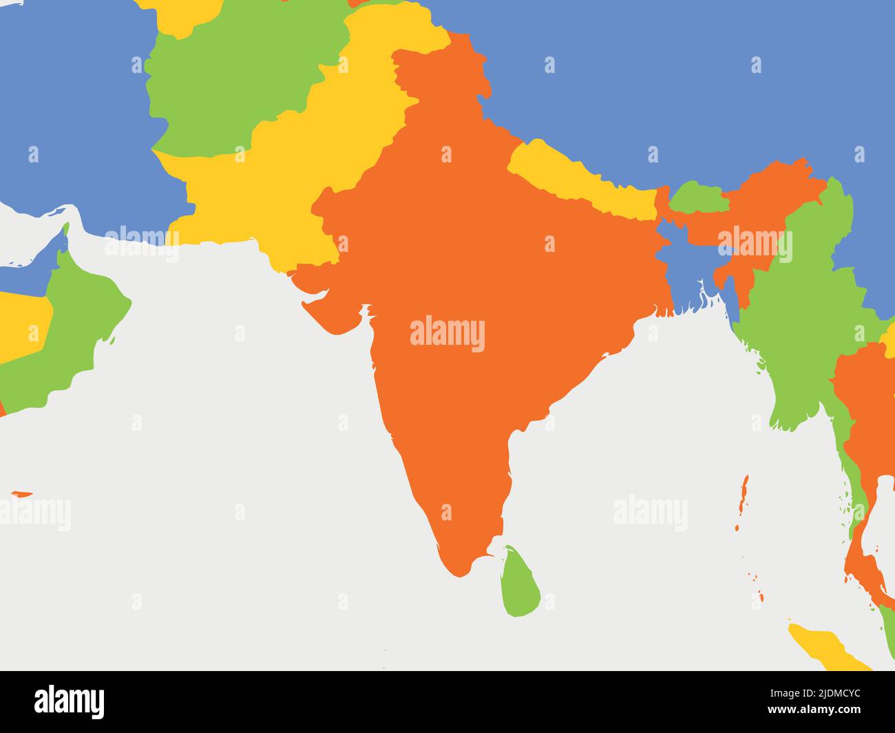 Mappa colorata subcontinente indiano immagini e fotografie stock ad ...