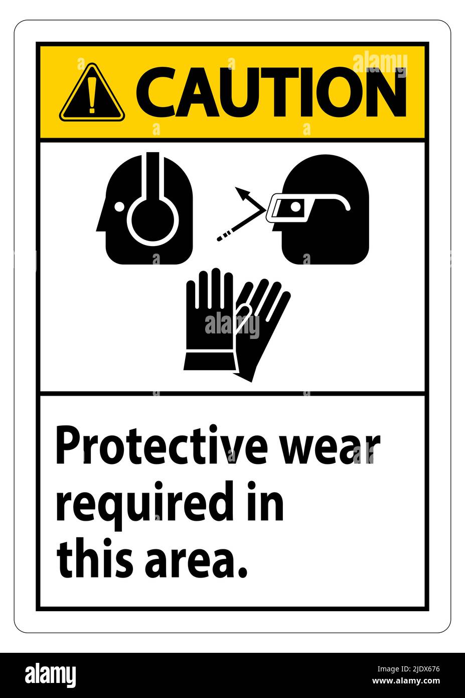 Attenzione: Cartello indossare i dispositivi di protezione in quest ...