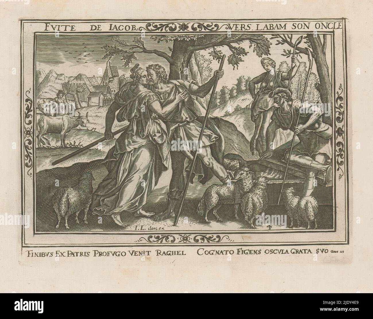 Jacob incontra Rachel, Fuite de Jacob vers Labam figlio zio (titolo ...