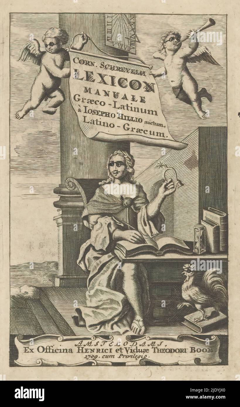 Allegoria della ragione, Title page for: Cornelis Schrevelius, Lexicon ...