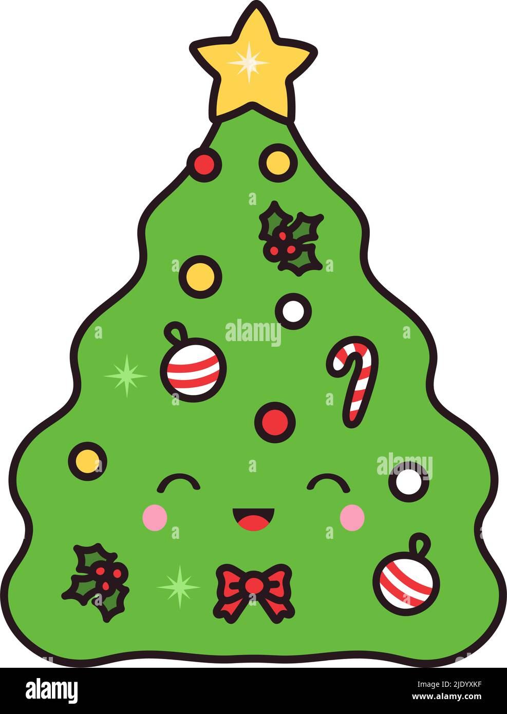 Christmas Tree Clipart in carino stile cartoon bella clip Art albero di ...