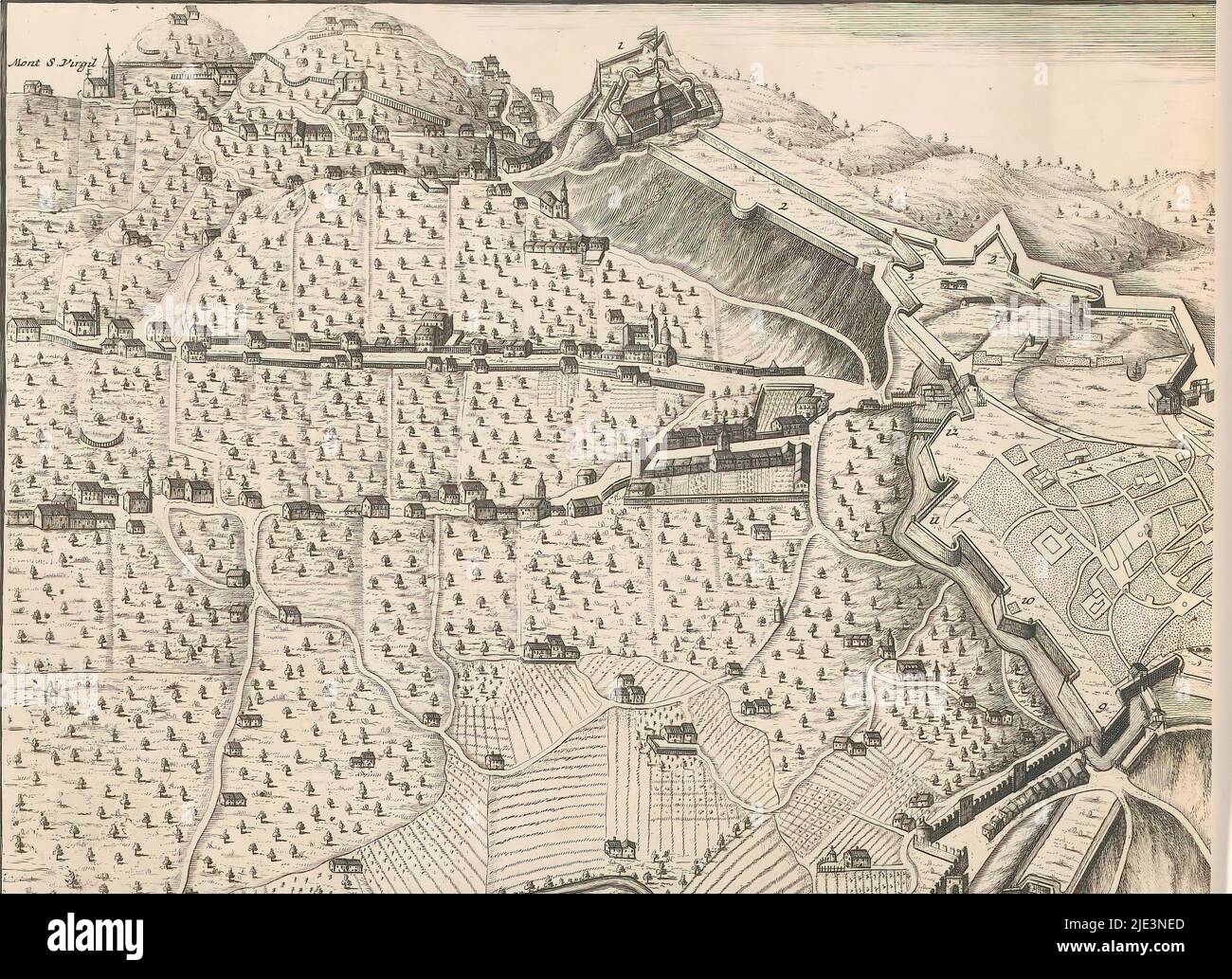 Mappa di Bergamo (parte in alto a sinistra), Bergamo ville des ...