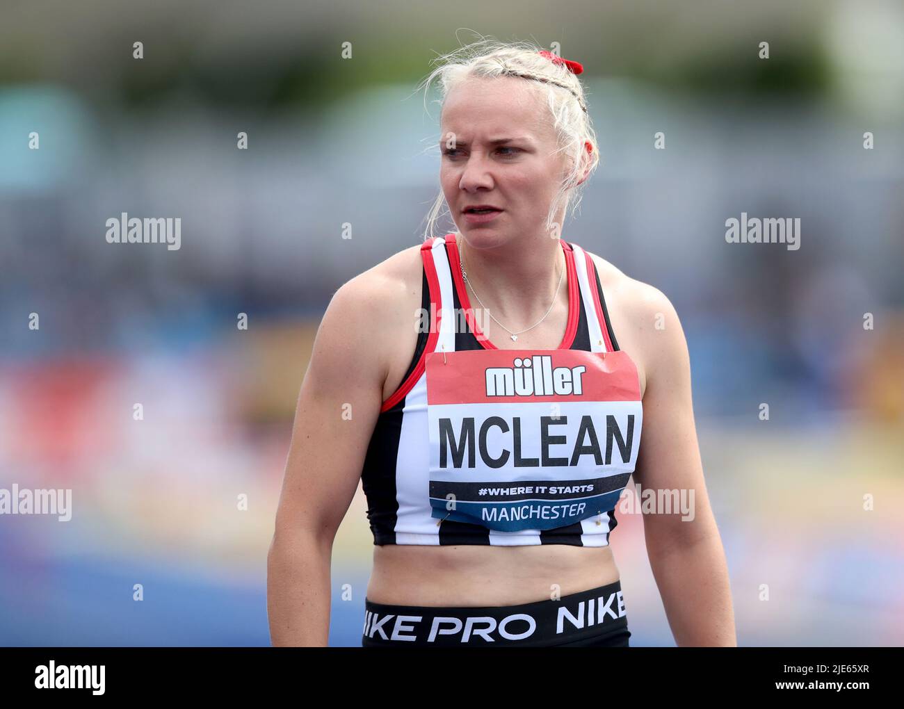 Hayley Mclean dopo i 400m Hurdles delle Donne durante il secondo giorno ...