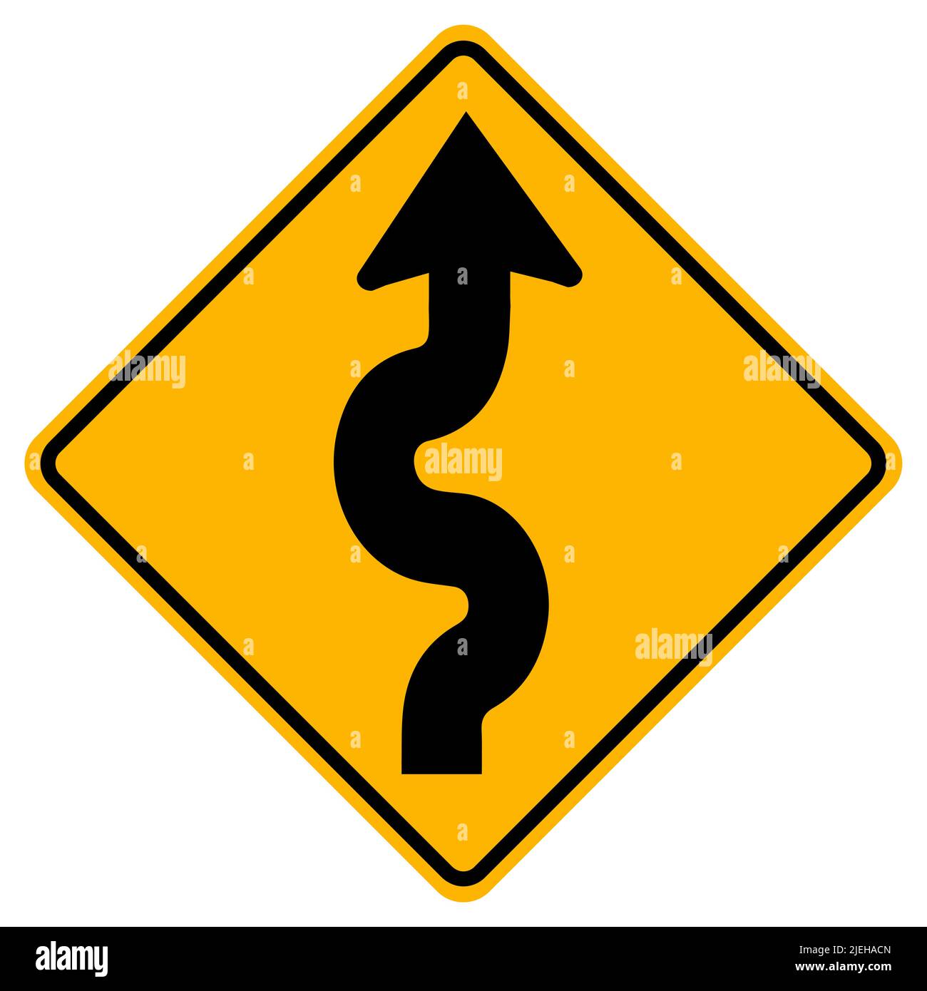 Segnaletica strada tortuosa Immagini Vettoriali Stock - Alamy