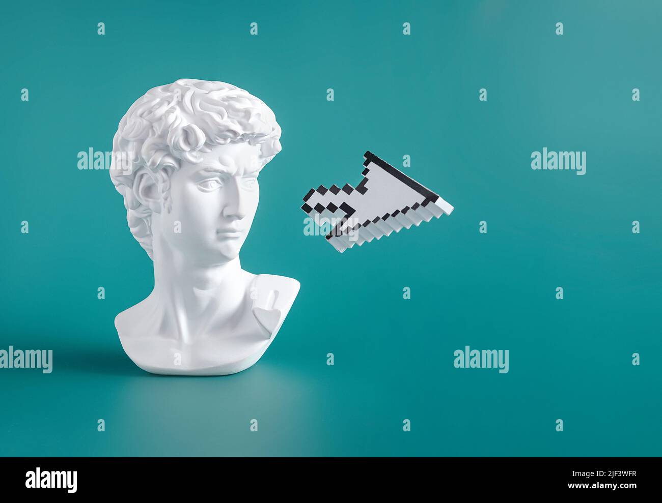 Testa di scultura e busto del David di Michelangelo insieme al cursore ...