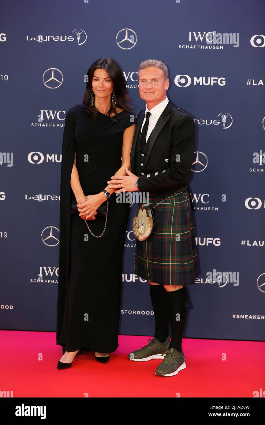 David Coulthard con la donna Karen Minier, Red Carpet, Laureus World ...