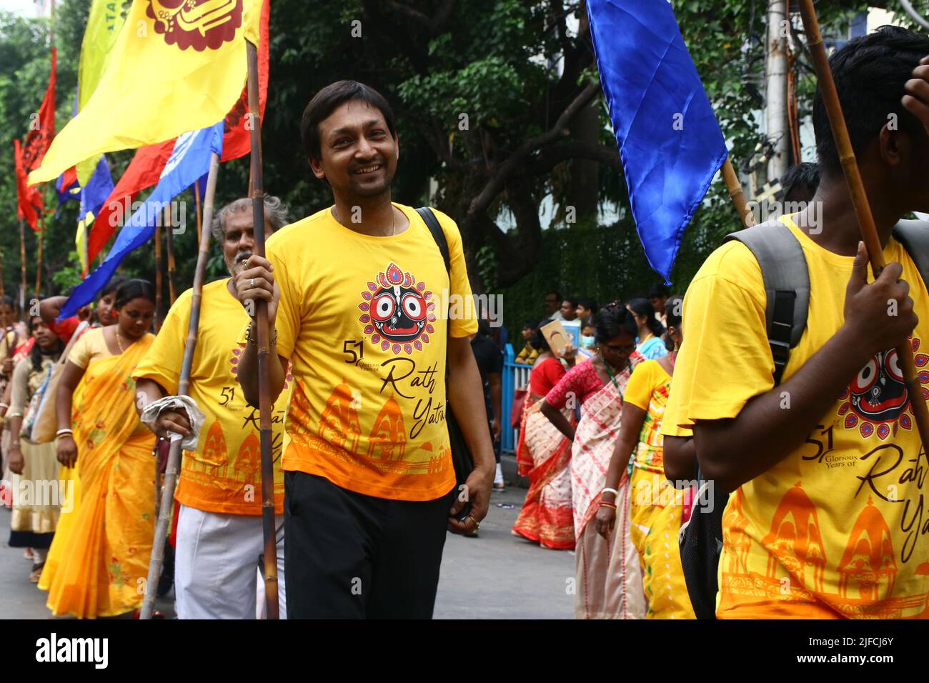 Kolkata, Bengala Occidentale, India. 1st luglio 2022. I devoti indù ...