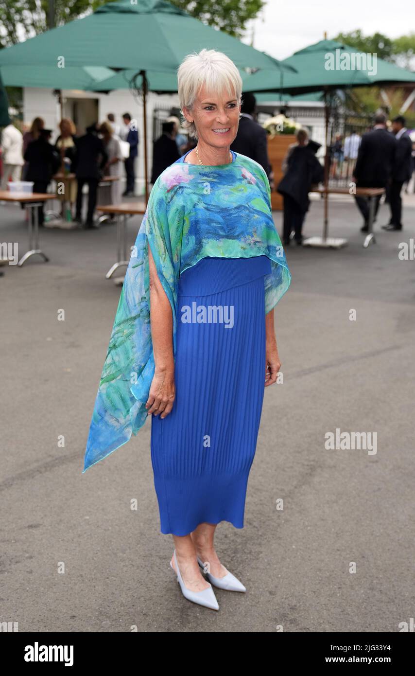 Judy Murray arriva prima del giorno undici dei campionati di Wimbledon ...