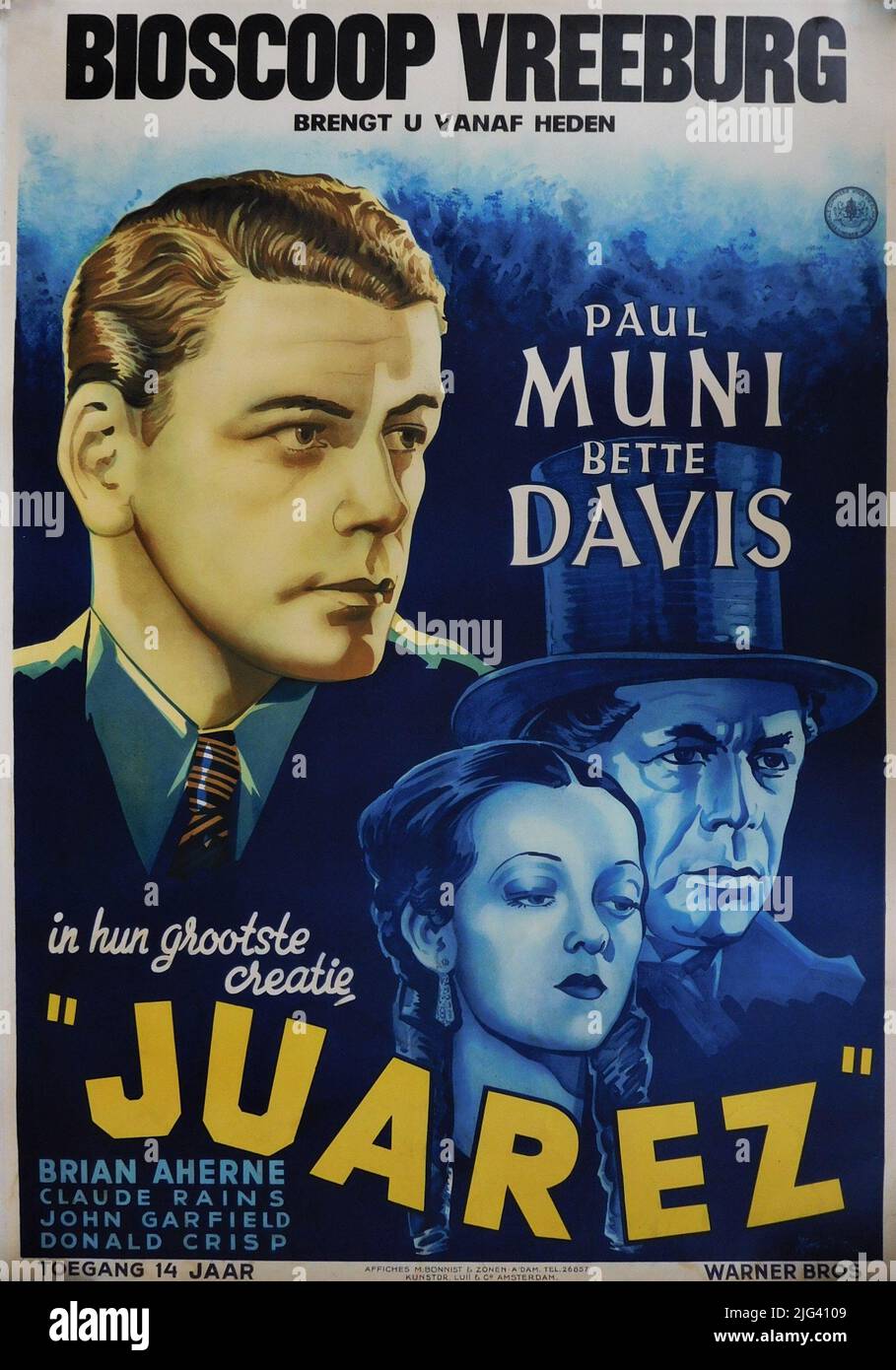 Poster olandese per PAUL MUNI e BETTE DAVIS in JUAREZ 1939 regista ...