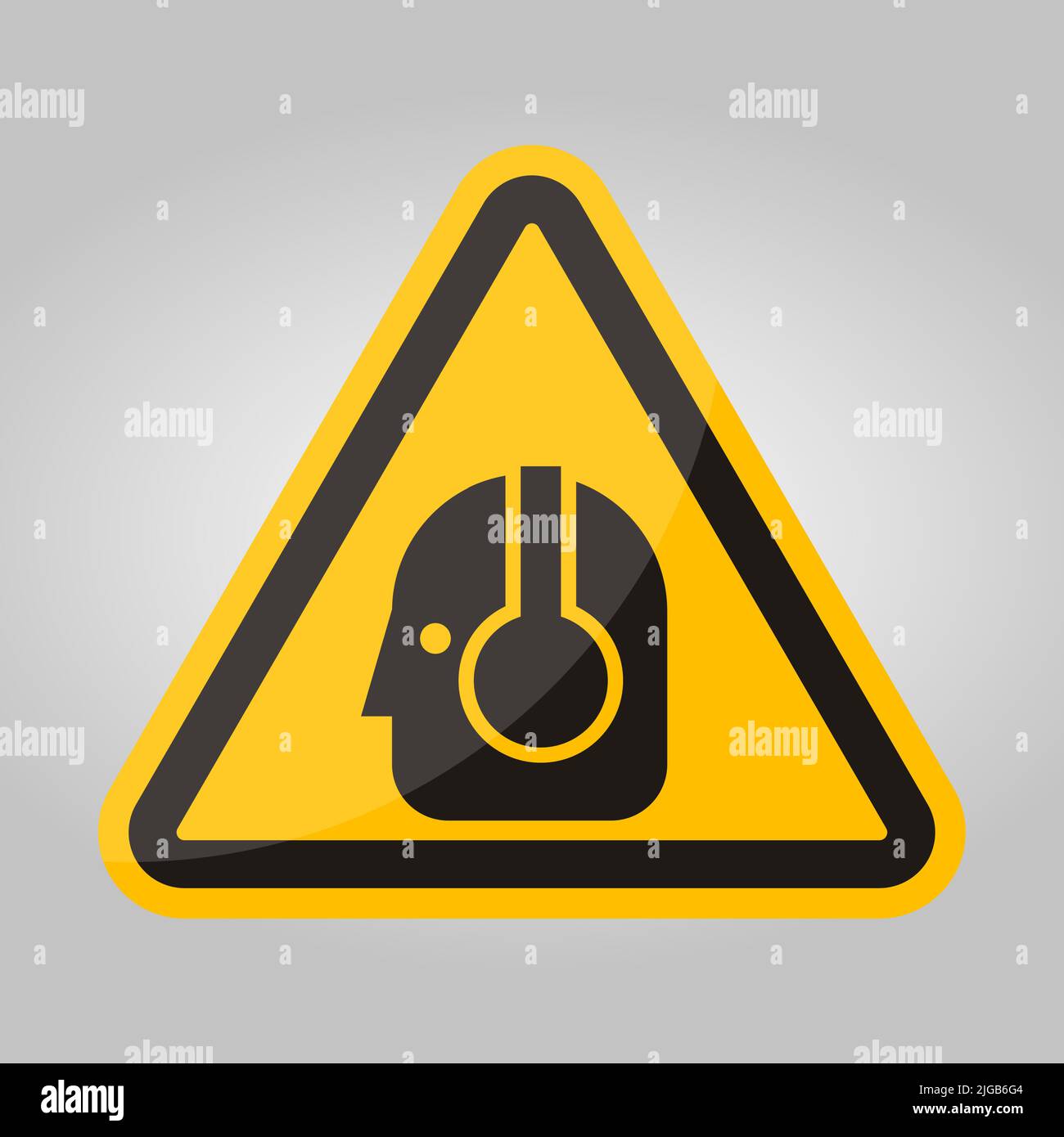 Cartello di attenzione indossare dispositivi di protezione con simboli ...