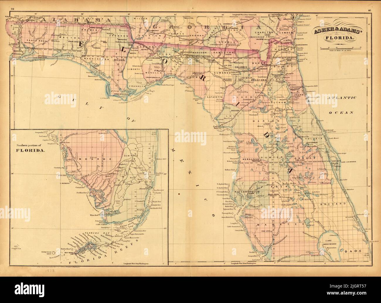 Mappa della florida del 1800 immagini e fotografie stock ad alta ...