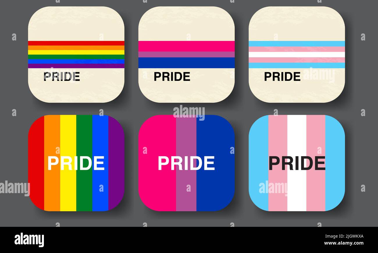 Icone e logo dell'app PRIDE Flag, moderni, acquerelli, colori PRIDE ...