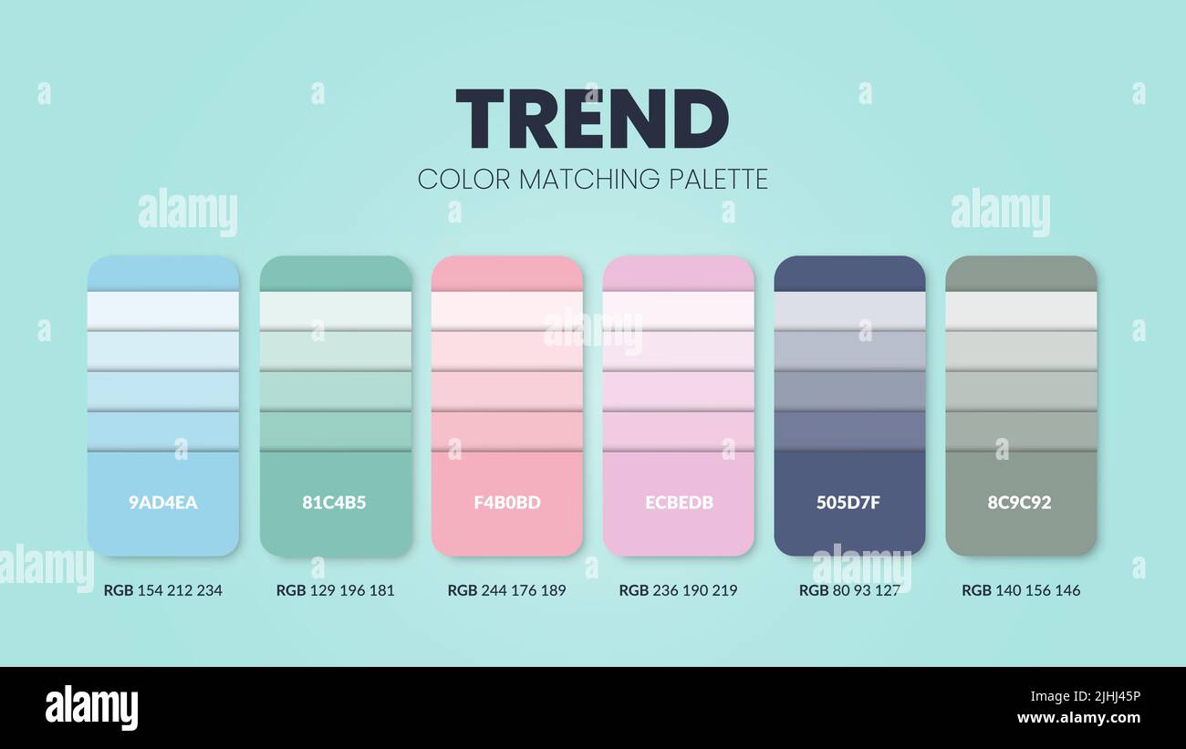Le tavolozze o gli schemi di colori dei colori di tendenza sono ...