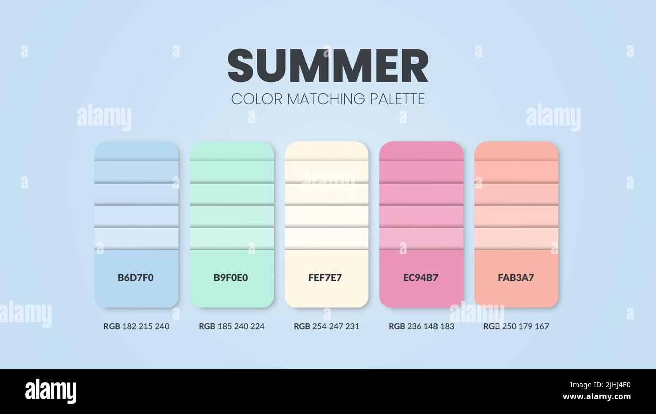 Le tavolozze di colori di tema di estate o schemi di colore sono ...