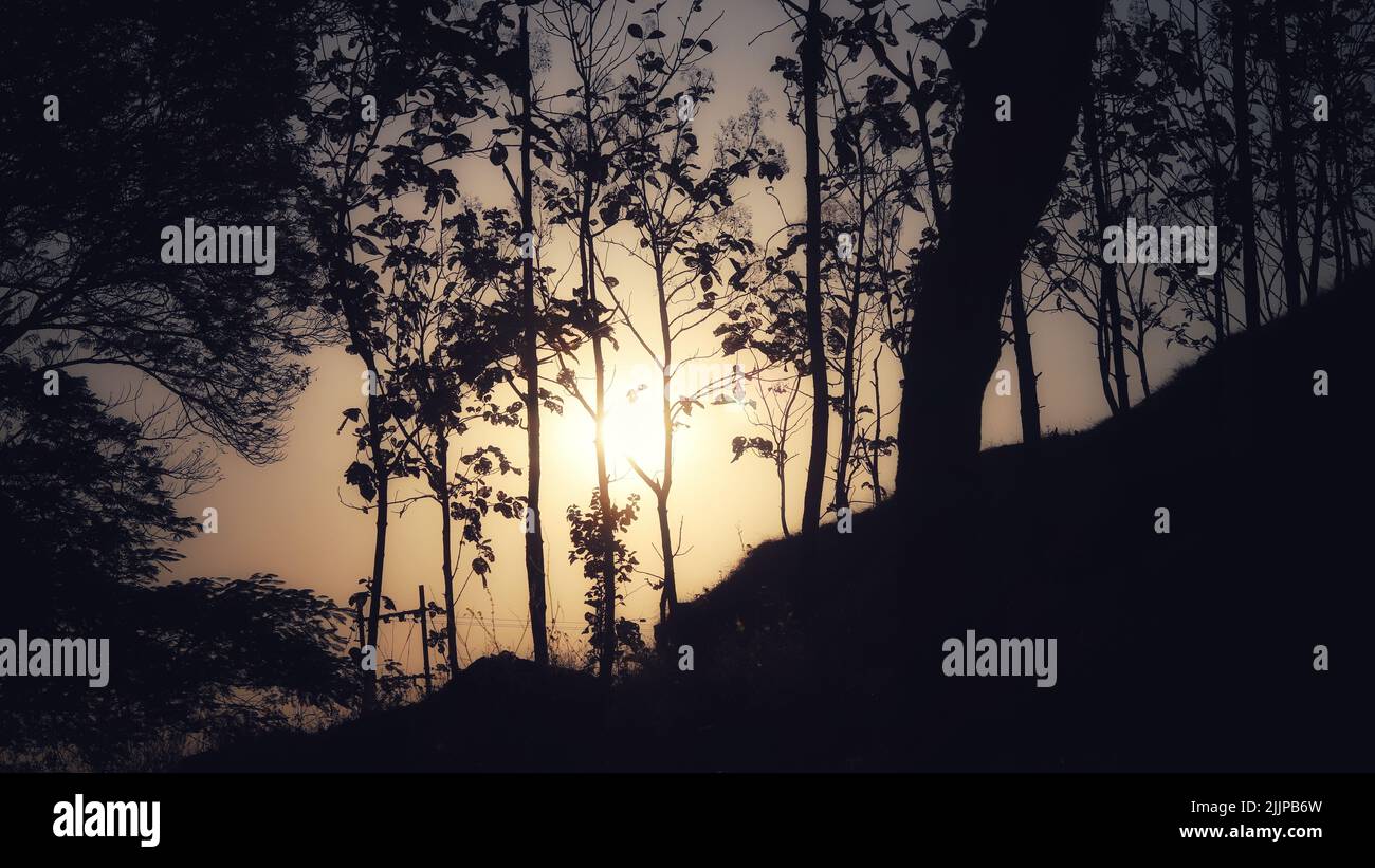 Sagoma del paesaggio con il tramonto immagini e fotografie stock ad ...