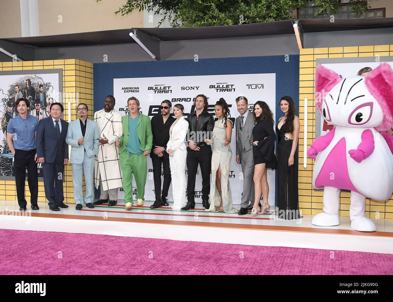 (L-R) BULLET TRAIN Cast - Logan Lerman, Masi Oka, Hiroyuki Sanada ...