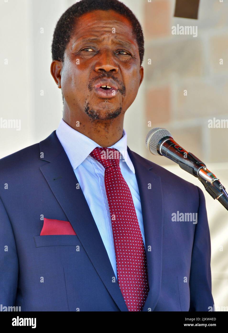 L'ex presidente dello Zambia Edgar Chagwa Lungu ha tenuto un discorso ...