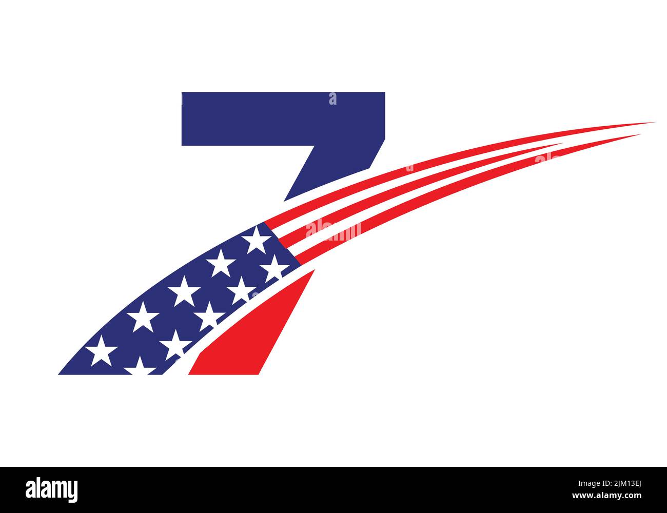 Lettera iniziale 7 Logo americano per la firma aziendale, aziendale e ...