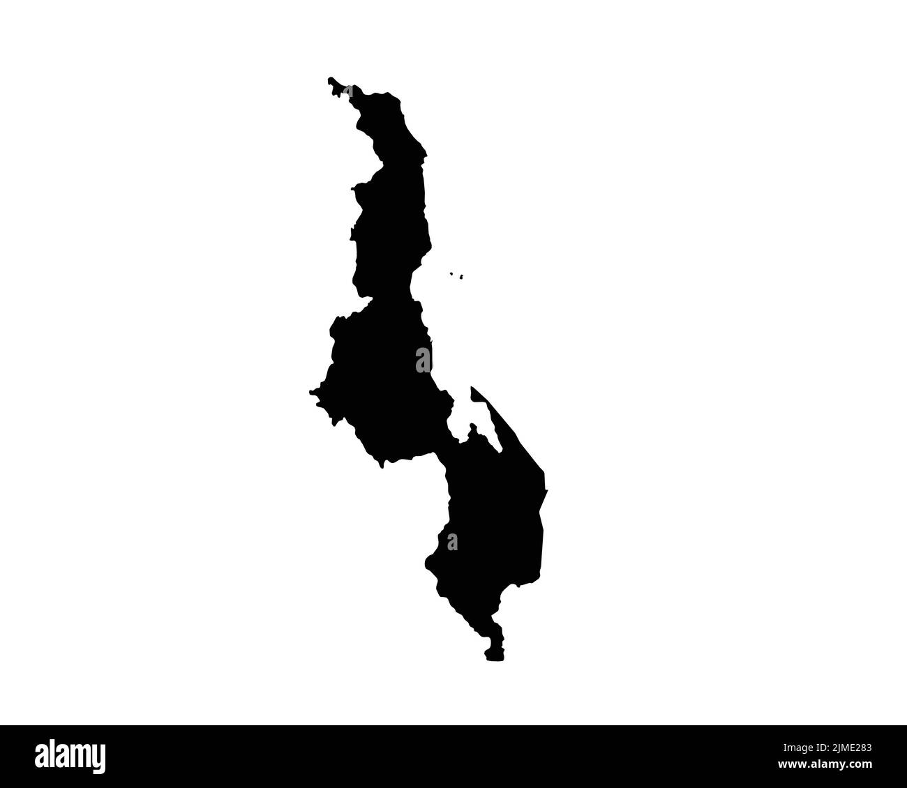 Mappa Malawi. Mappa del Paese di Malawia. Bianco e nero National Nation ...
