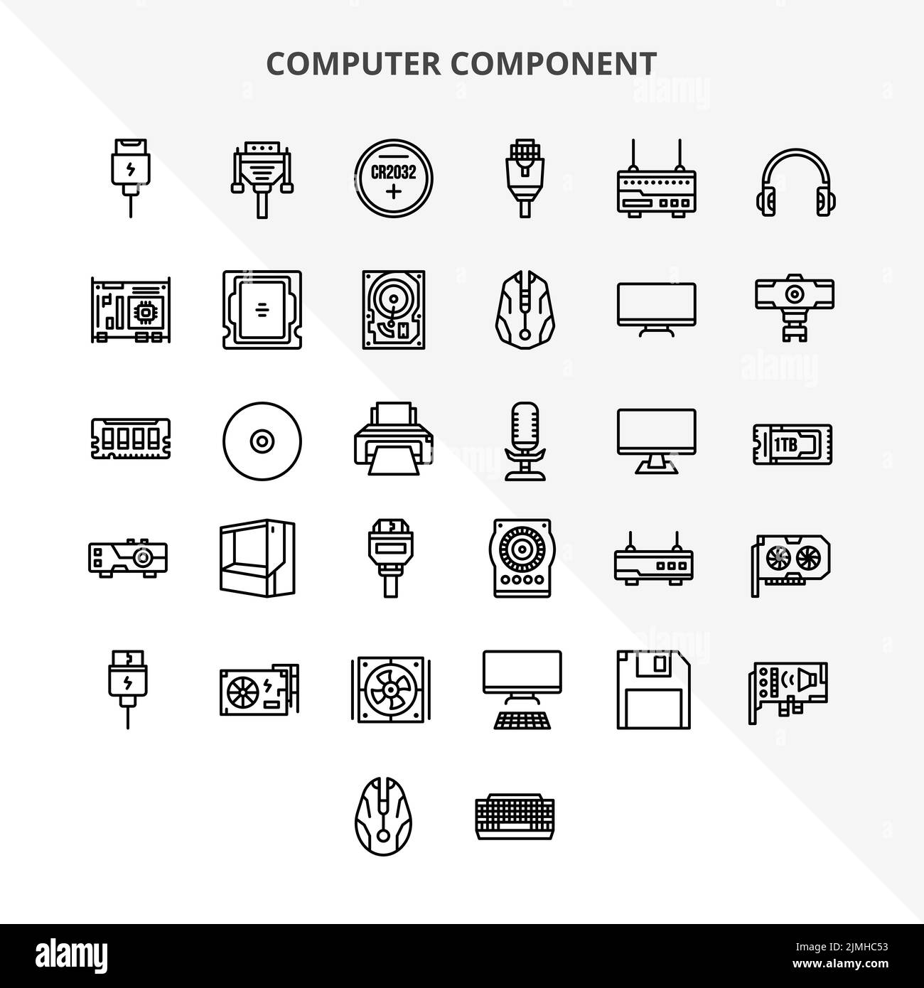 Partes de una computadora Foto e Immagini Stock in Bianco e Nero - Alamy