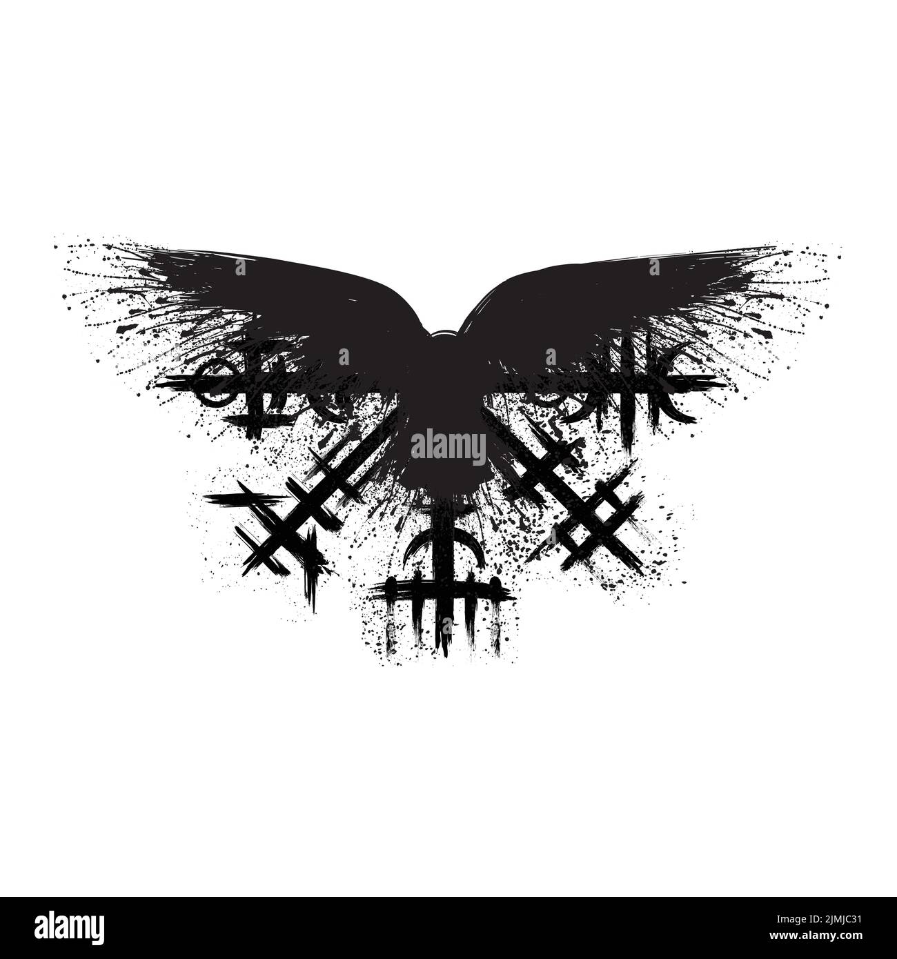 Simbolo del corvo Foto e Immagini Stock in Bianco e Nero - Alamy