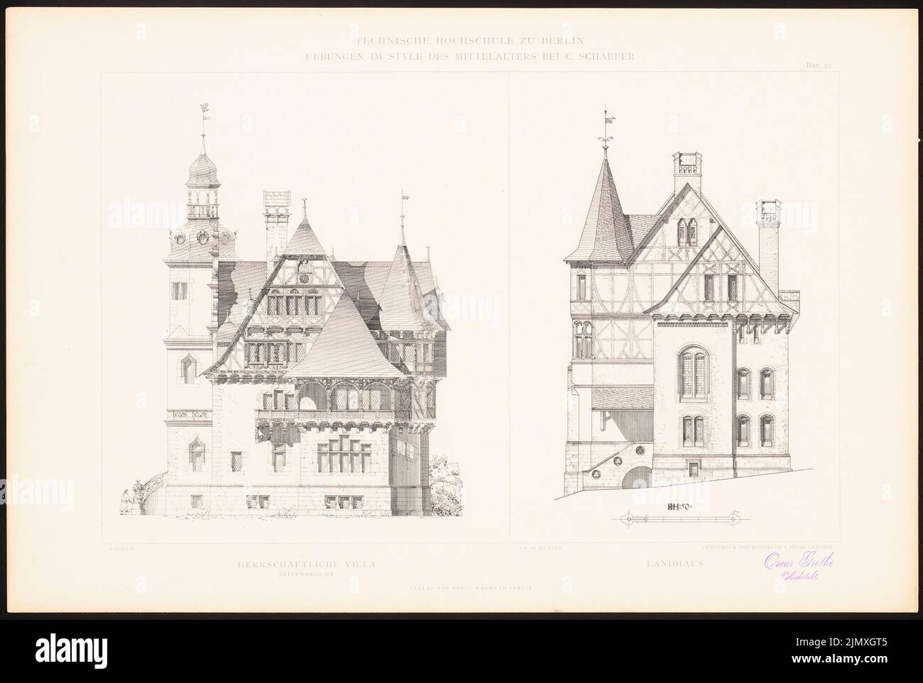 Sackur Walther (1871), villa signorile. (Da: C. Schäfer, il Bauhütte ...