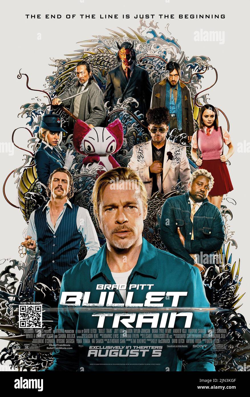 BULLET TRAIN, poster USA, in senso orario dall'alto a destra: Andrew ...