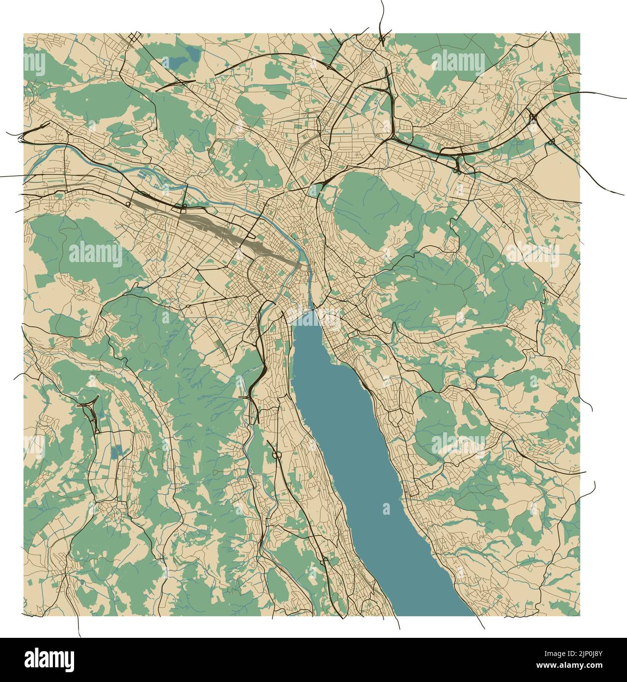 Zurigo mappa stradale Immagini Vettoriali Stock - Alamy
