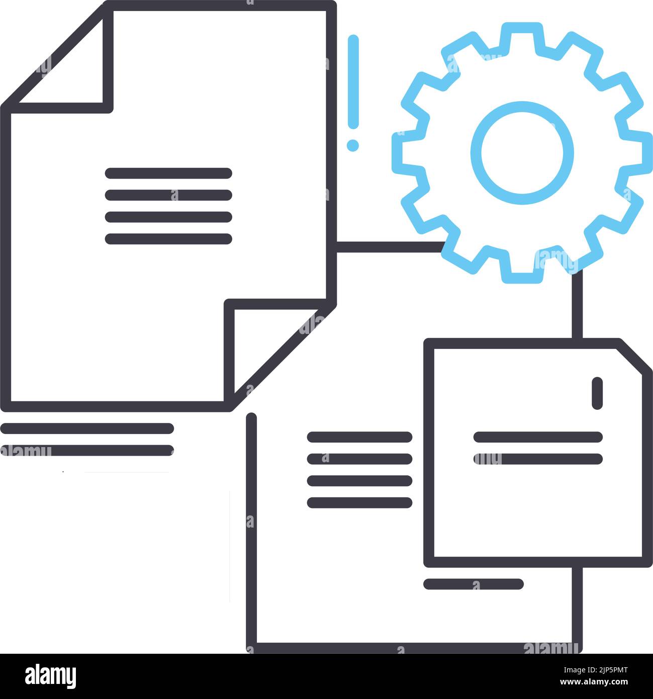 icona della linea del file di dati, simbolo di contorno, illustrazione ...