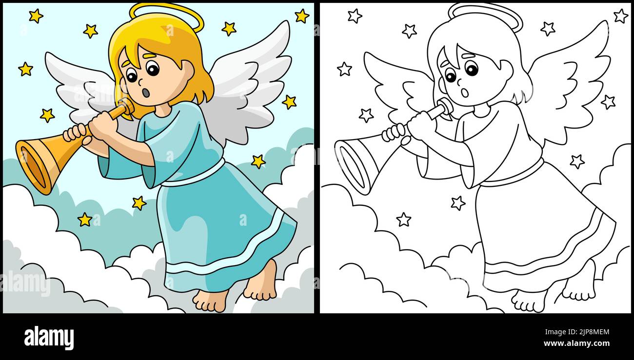 Disegno da colorare angelo immagini e fotografie stock ad alta ...