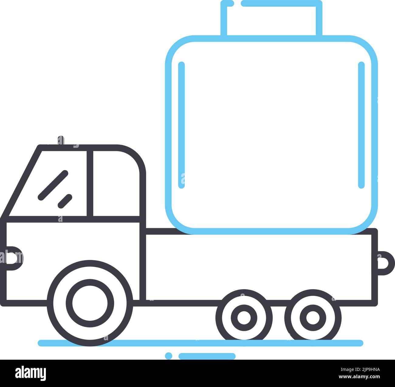 icona della linea del carrello cisterna, simbolo di contorno ...