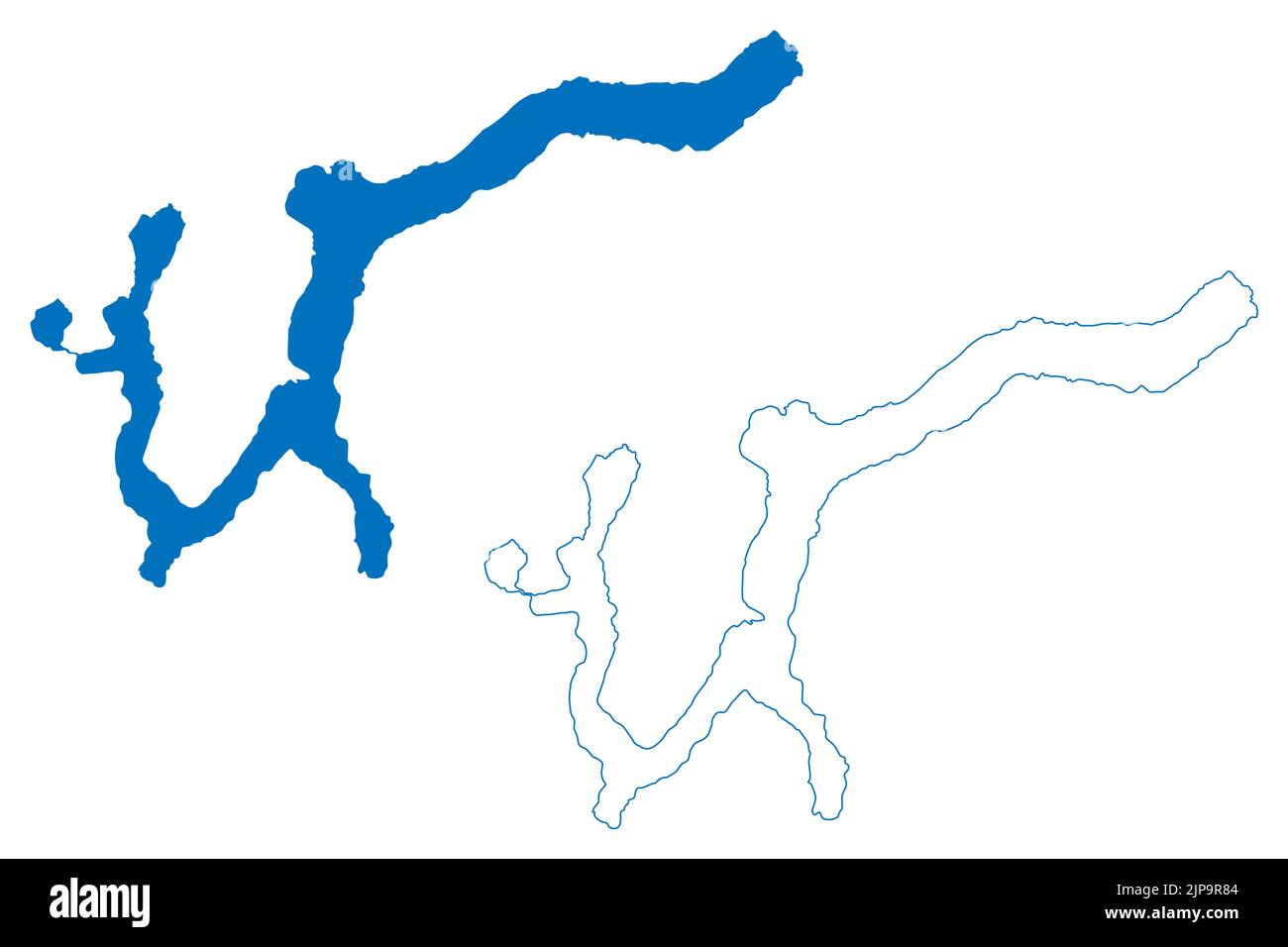 Mappa del Lago di Lugano (Repubblica Italiana, Italia, Svizzera ...