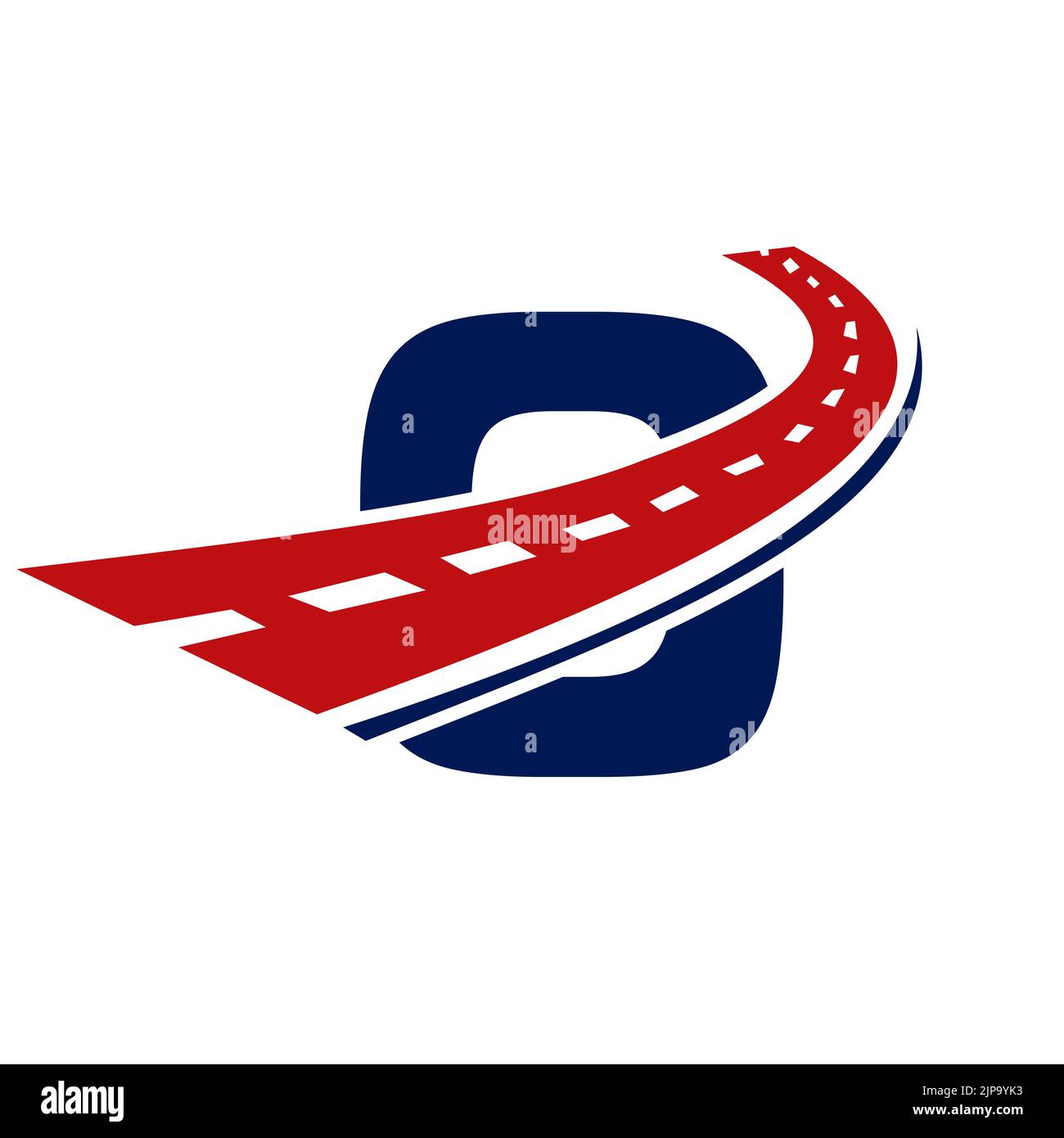 Lettera o Logo di trasporto. O simbolo del segno di trasporto di disegno del logo della strada ...